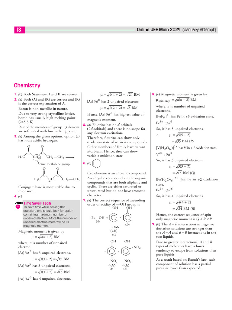 27 January Shift I Chemistry | PDF