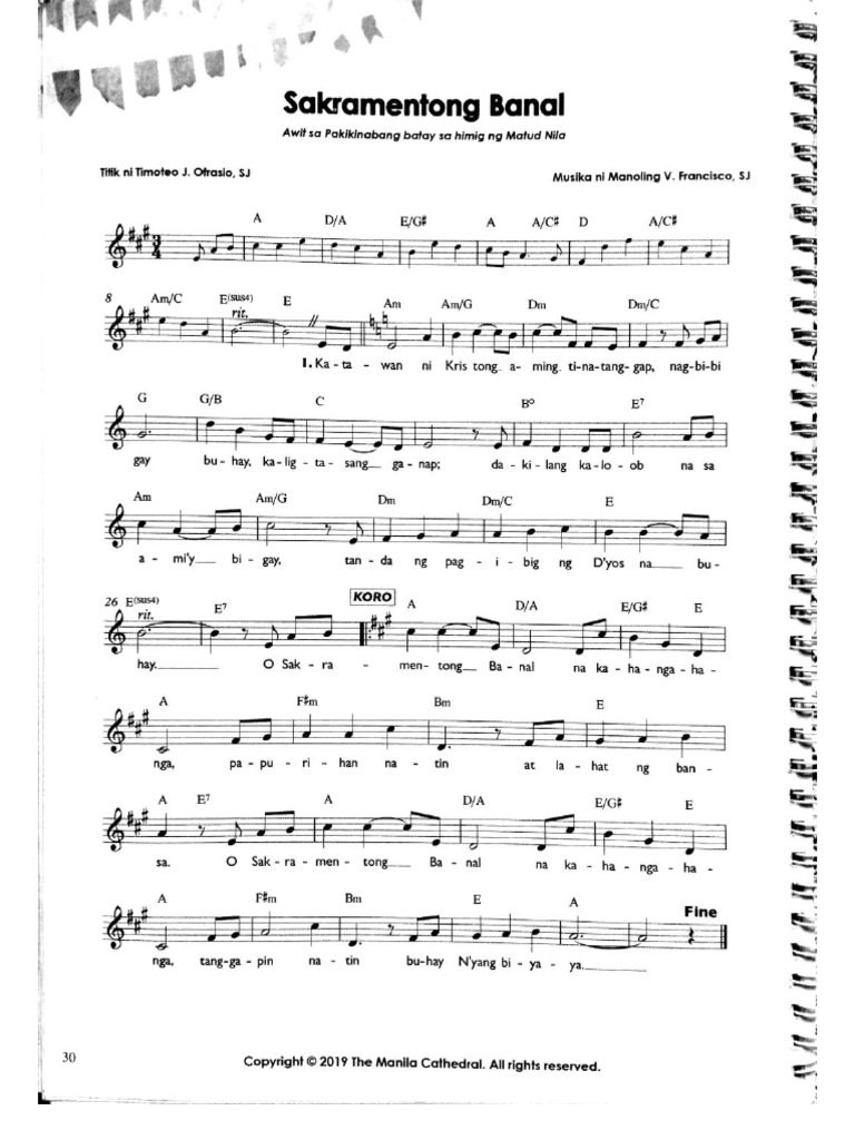 Sakramentong Banal Melody Choral | PDF