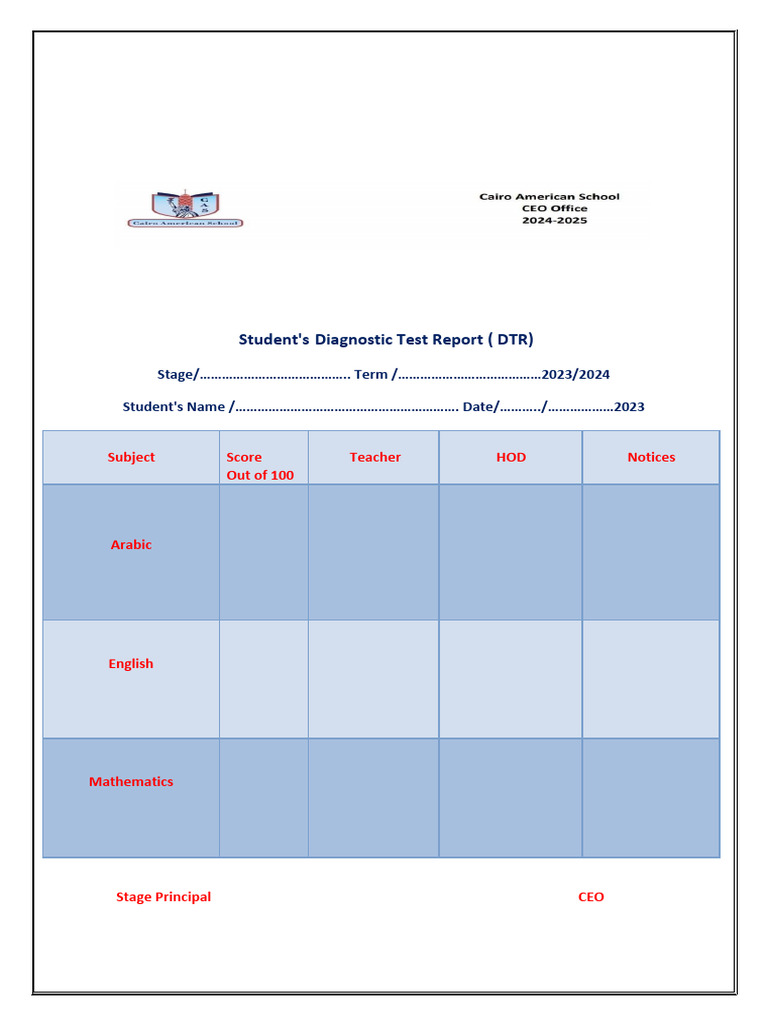Diagnostic Test Report | PDF