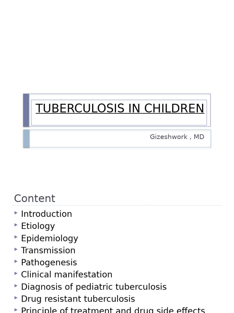 03 Tuberculosis in Children | PDF | Tuberculosis | Lung