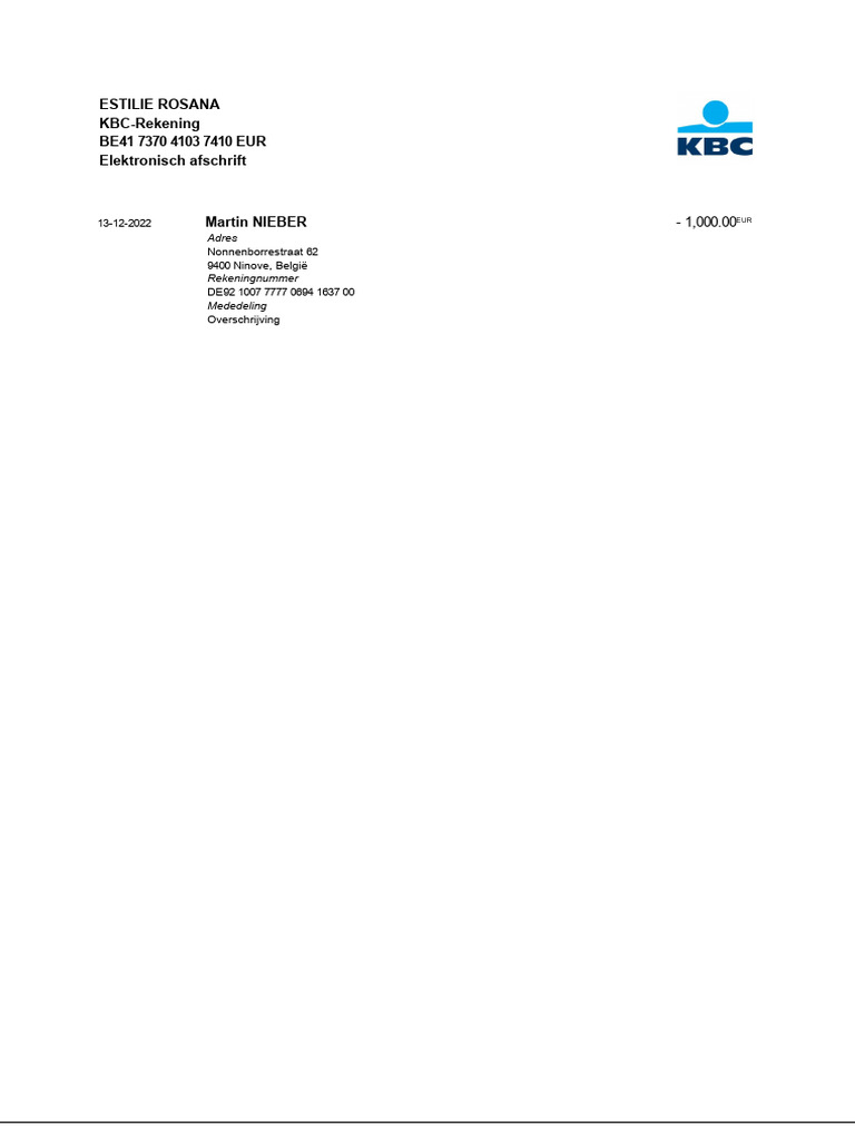 KBC Mobiele M.NIEBER | PDF
