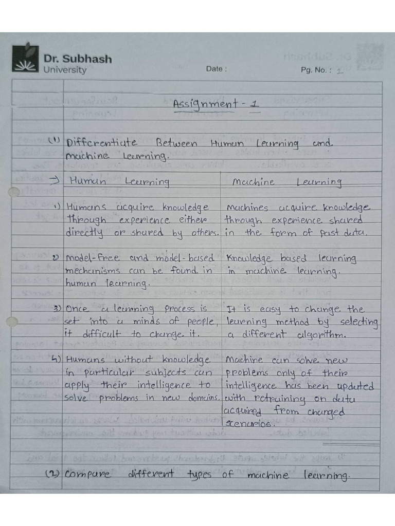 ML Assignment 1 | PDF