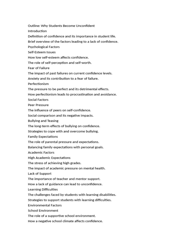 Why Students Become Unconfident | PDF | Psychological Resilience | Self ...