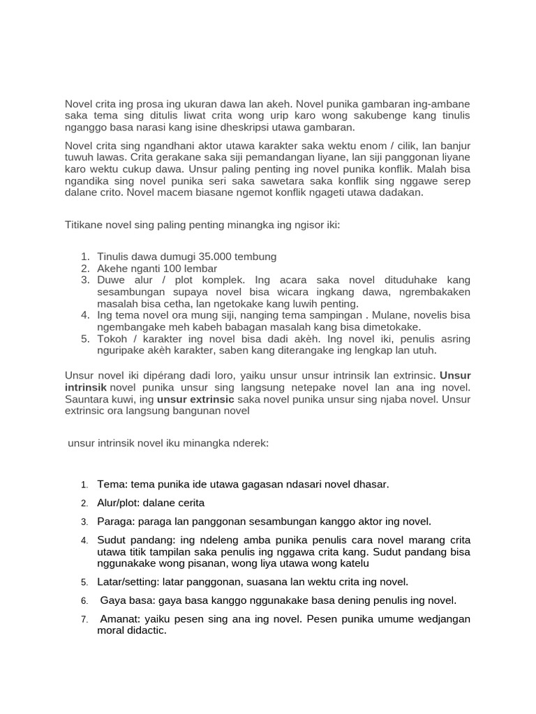 B Jawa Xi Titikane Novel | PDF