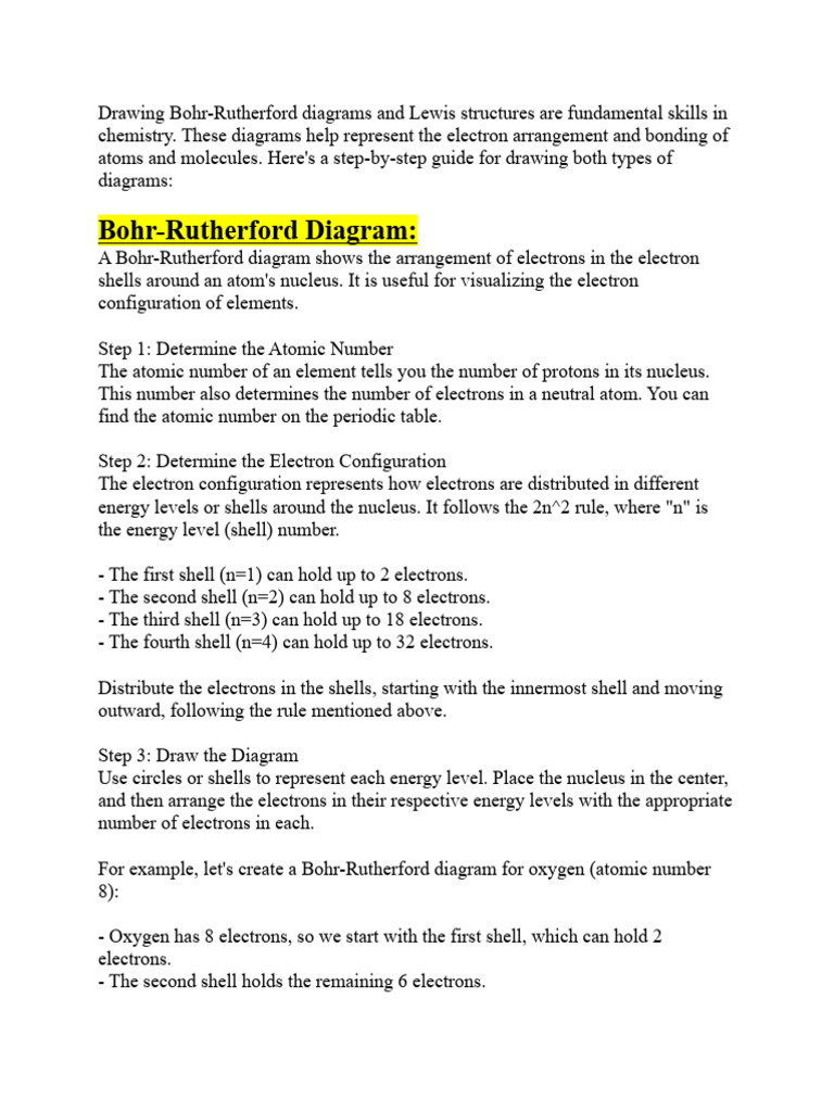 Bohr Rutherford Diagrams and Lewis Structures | PDF