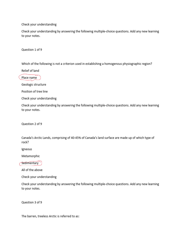 Check Ur understanding-LANDFORM-AFL | PDF