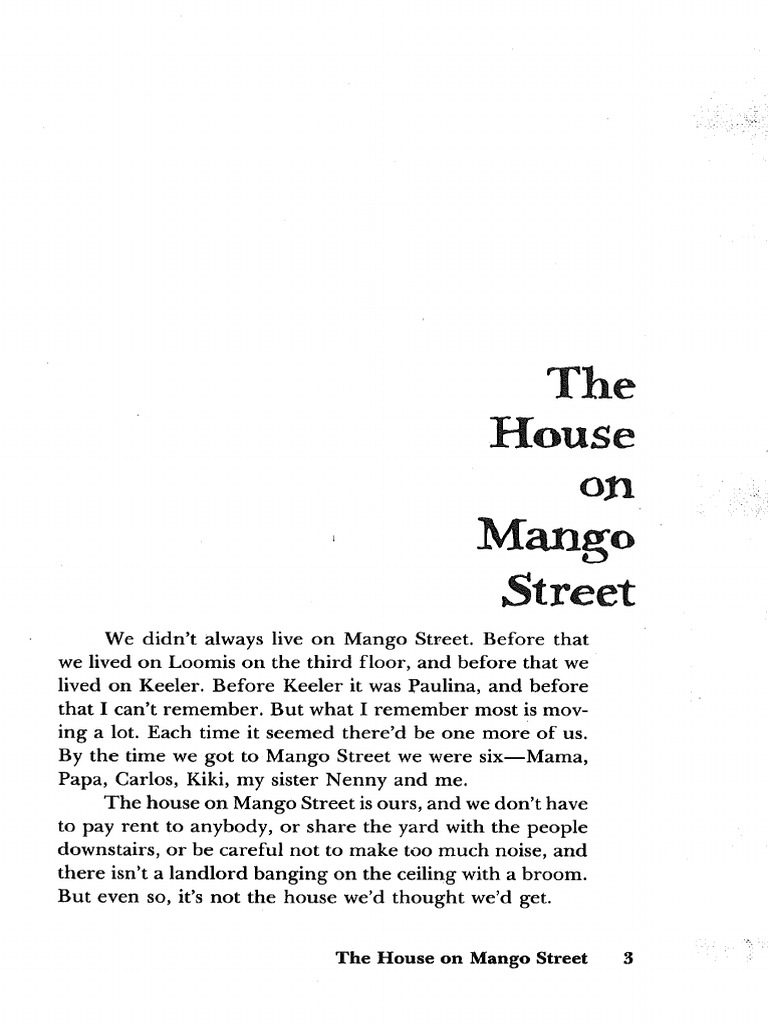 House On Mango Street Excerpt | PDF