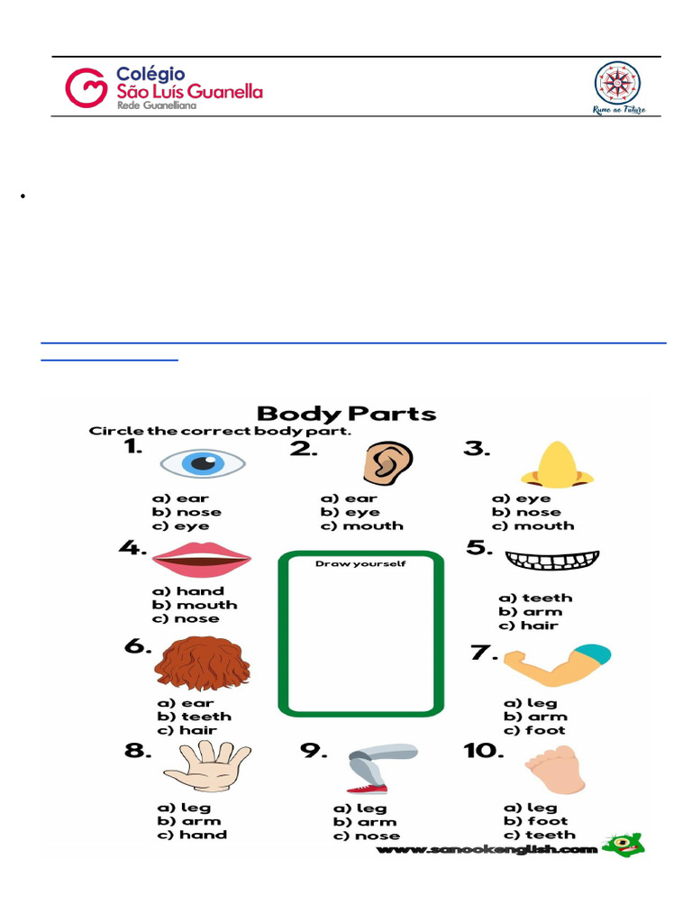 2ano Atividade BODY English | PDF