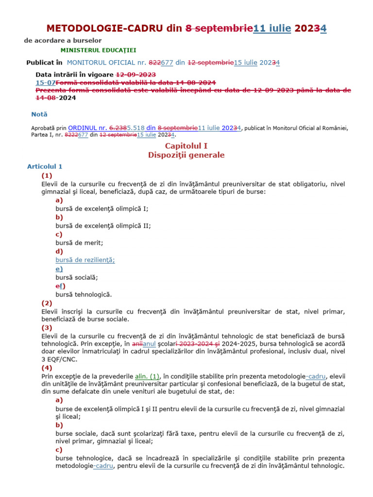 METODOLOGIE Burse 2024 | PDF