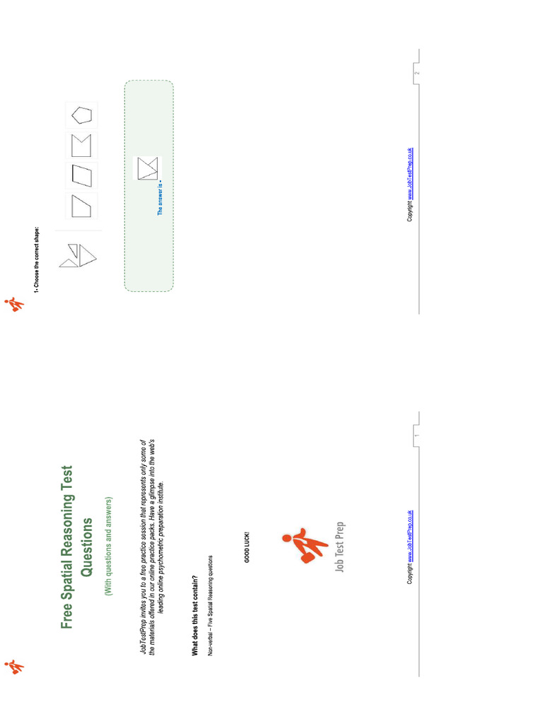 SPATIAL REASONING TEST 1 - .6 Pages | PDF
