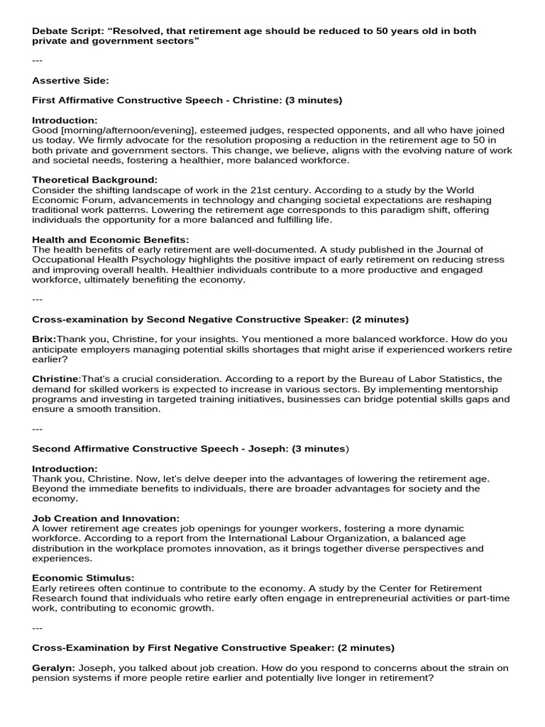 HRM Debate Script | PDF