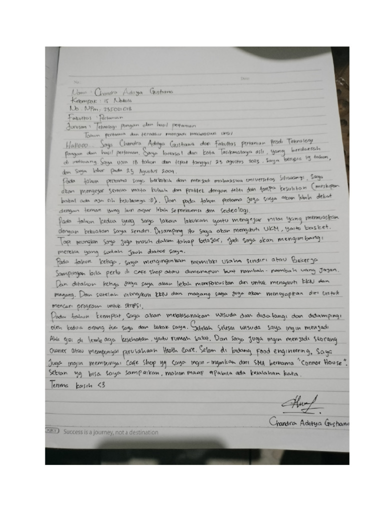 Essai - Chandra Aditya Gustiana - Nakula - 235021018 | PDF