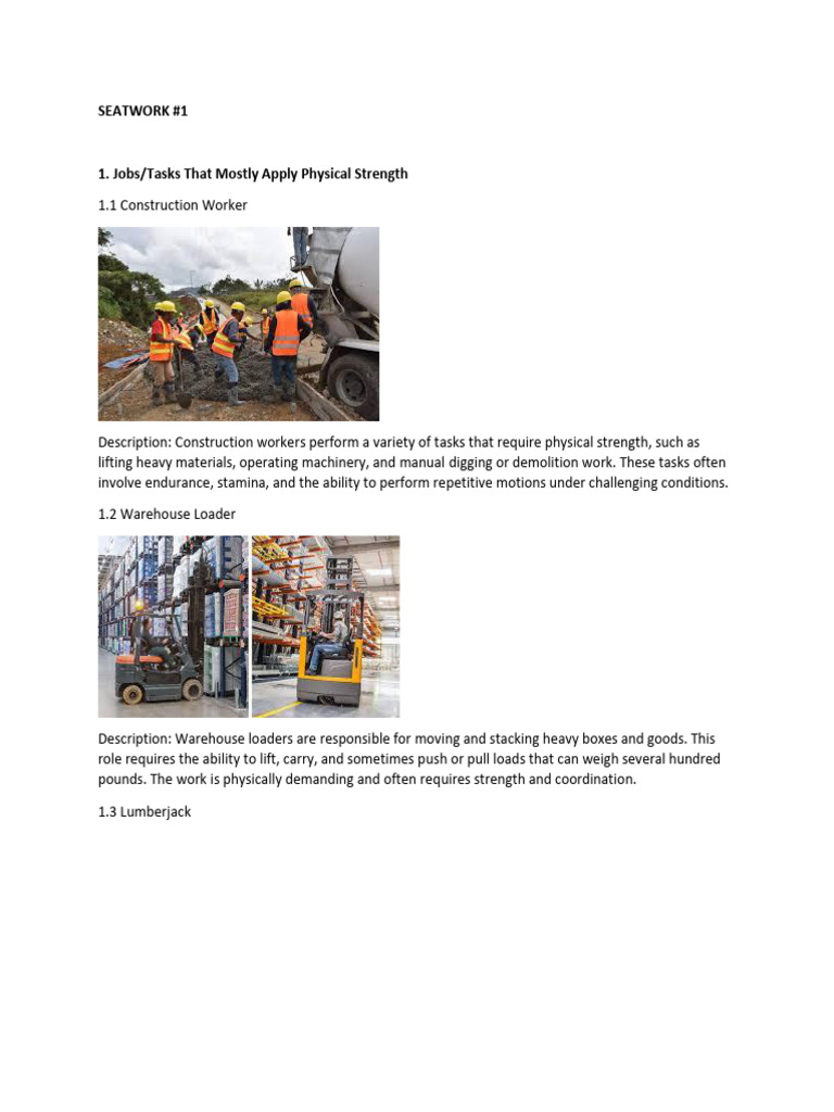 Seatwork No.1 Ergonomics | PDF