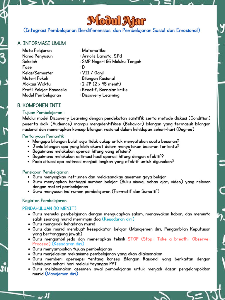 Modul Ajar Terintegrasi PSE - 2 | PDF
