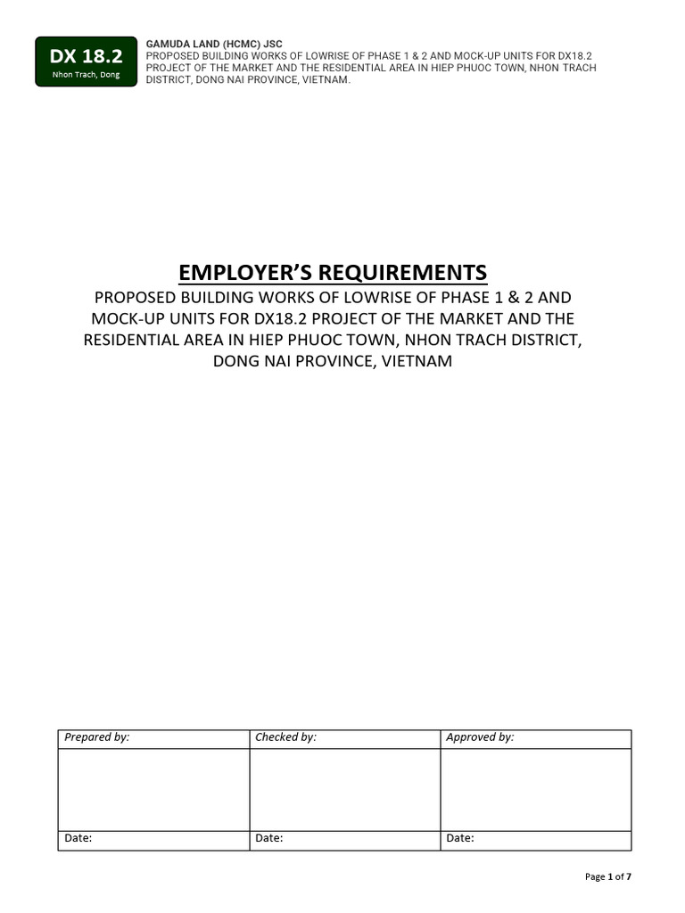 DX18.2 - THSH-P1&2 - Employer's Requirement - Tender Addendum 1 | PDF | Specification (Technical ...