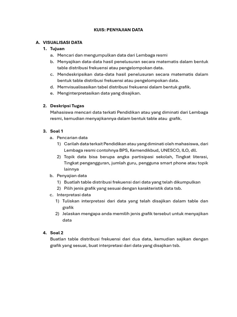 Kuis Pertemuan 4-Penyajian Data | PDF