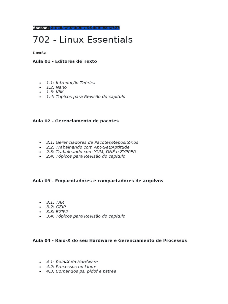 702 Linux Essentials - EMENTA | PDF