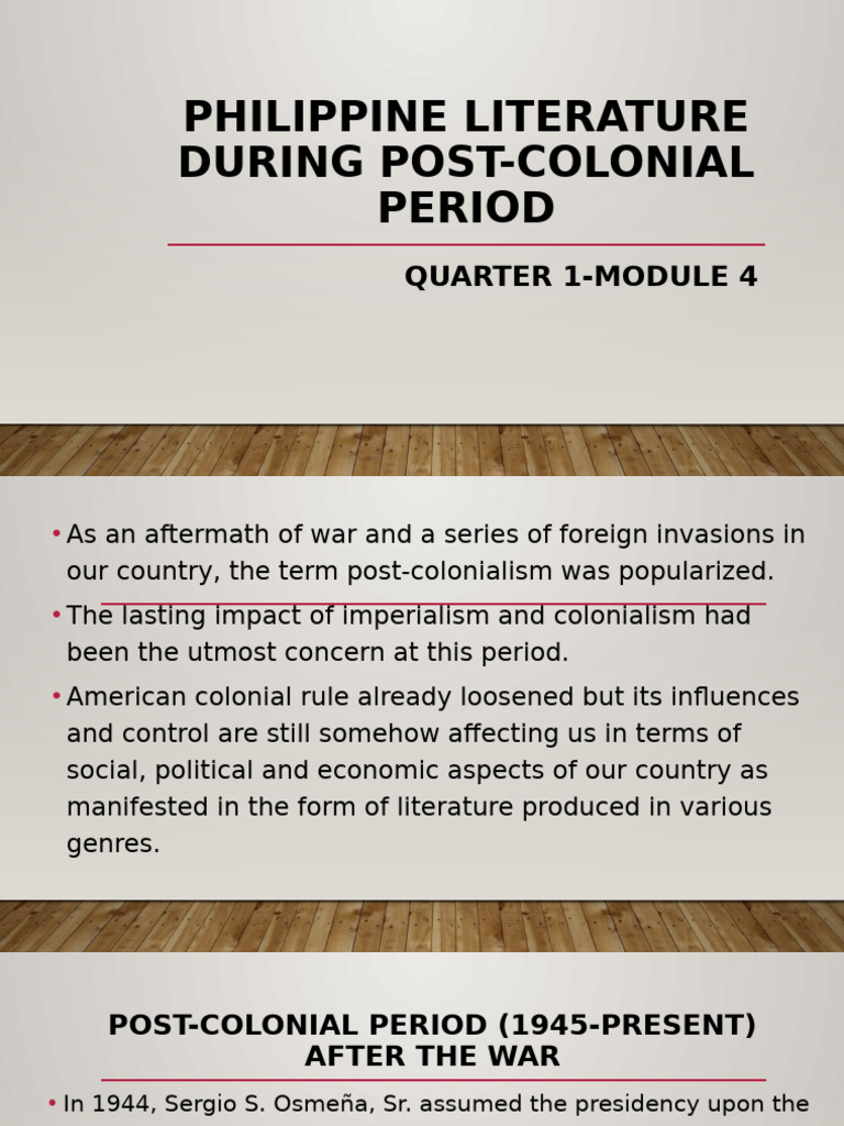 Philippine Literature Post-Colonial Era | PDF | Corazon Aquino ...