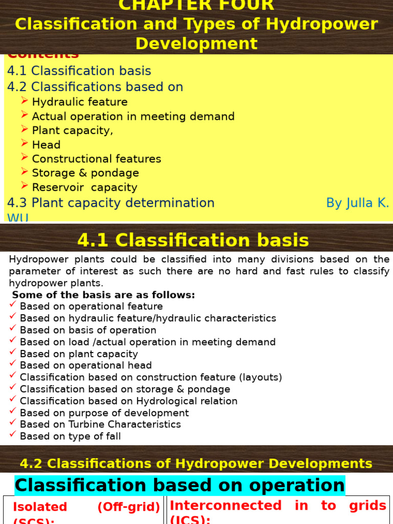 Chapter 4 Classification of Hydropower Development | PDF