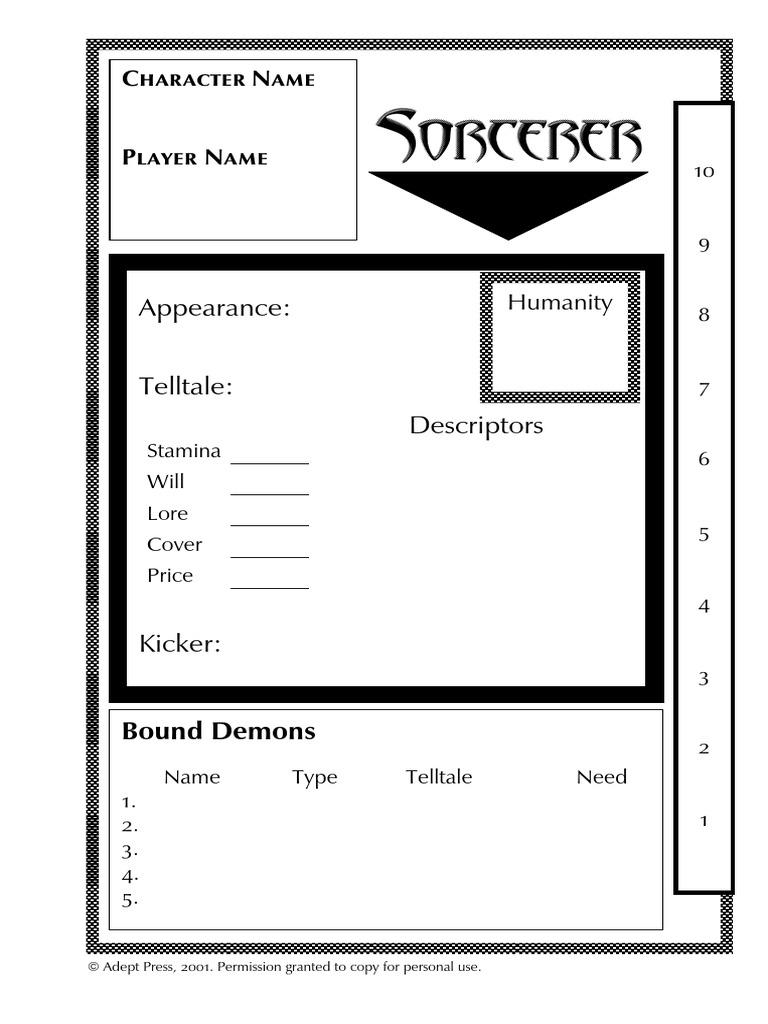 Sorc Sheet | PDF