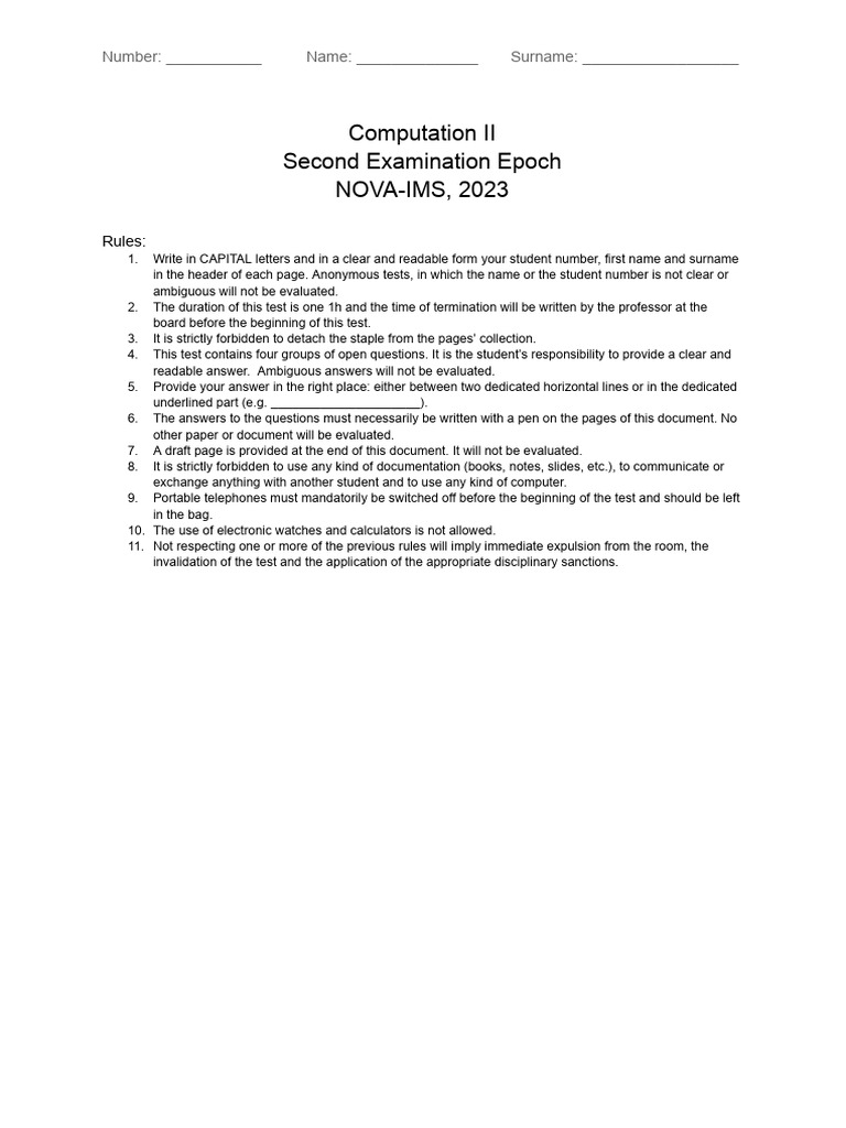 Second Exam 2022 - 2023 (W - Solutions) - V1 | PDF