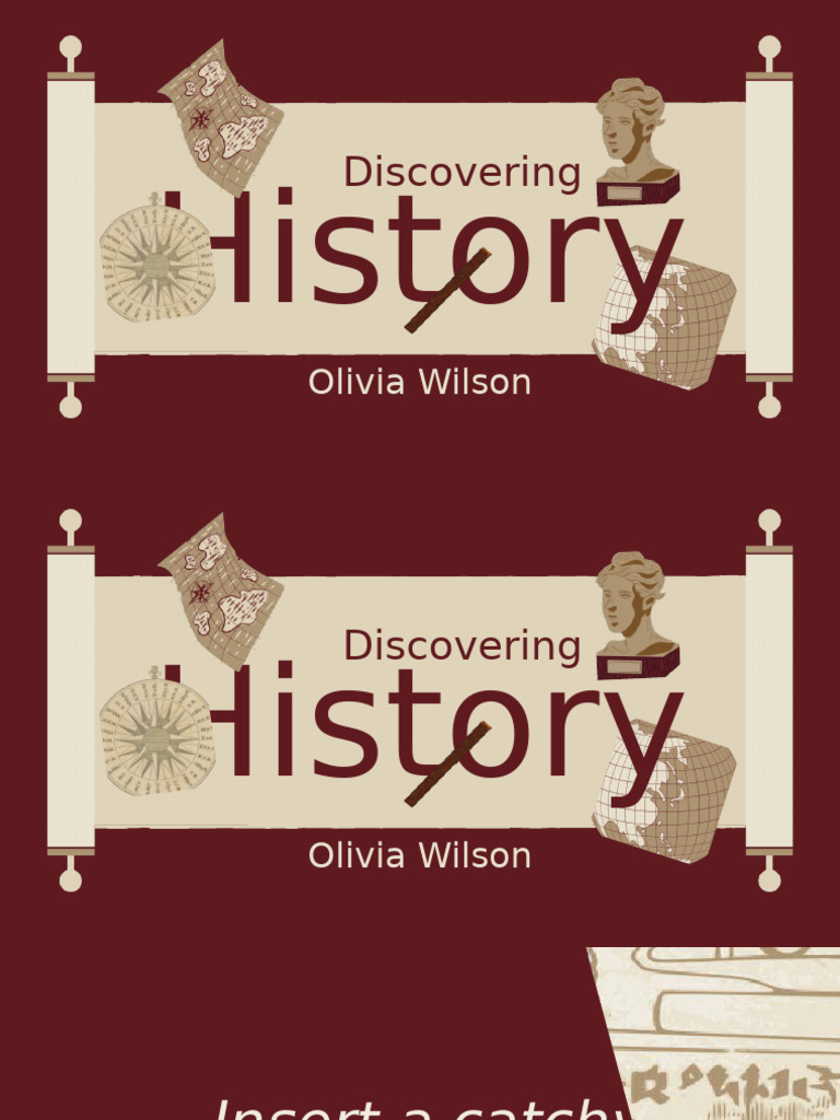 Simple Red and Beige Vintage Illustration History Report Presentation ...