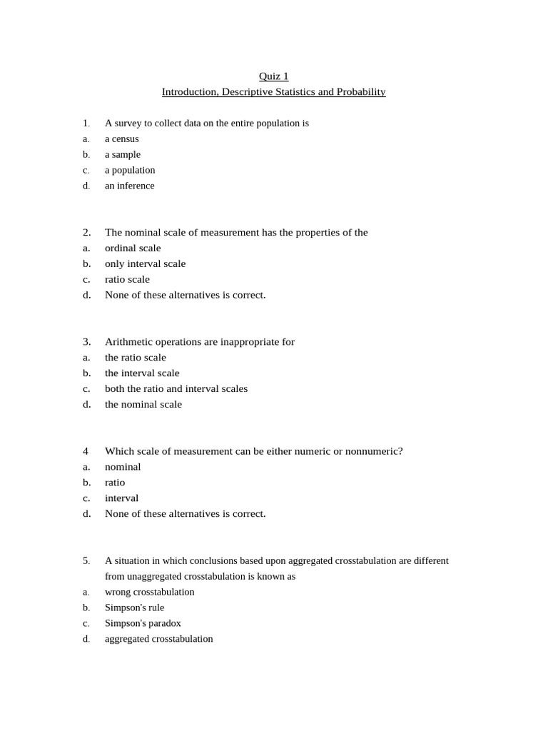 Quiz 1 | PDF