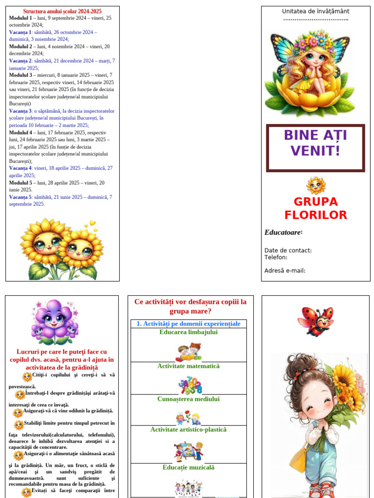 Pliant Pentru Inceput de An Scolar 2024-2025 | PDF