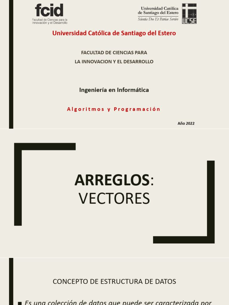 Algoritmos y Programación - Vectores | PDF