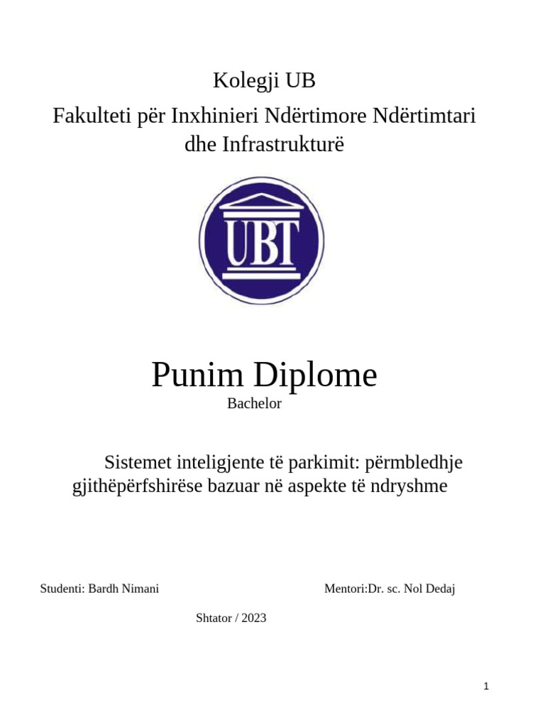 Sistemet Inteligjente Te Parkimit | PDF