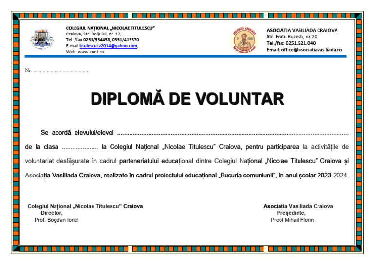 Diploma Voluntar 1 | PDF