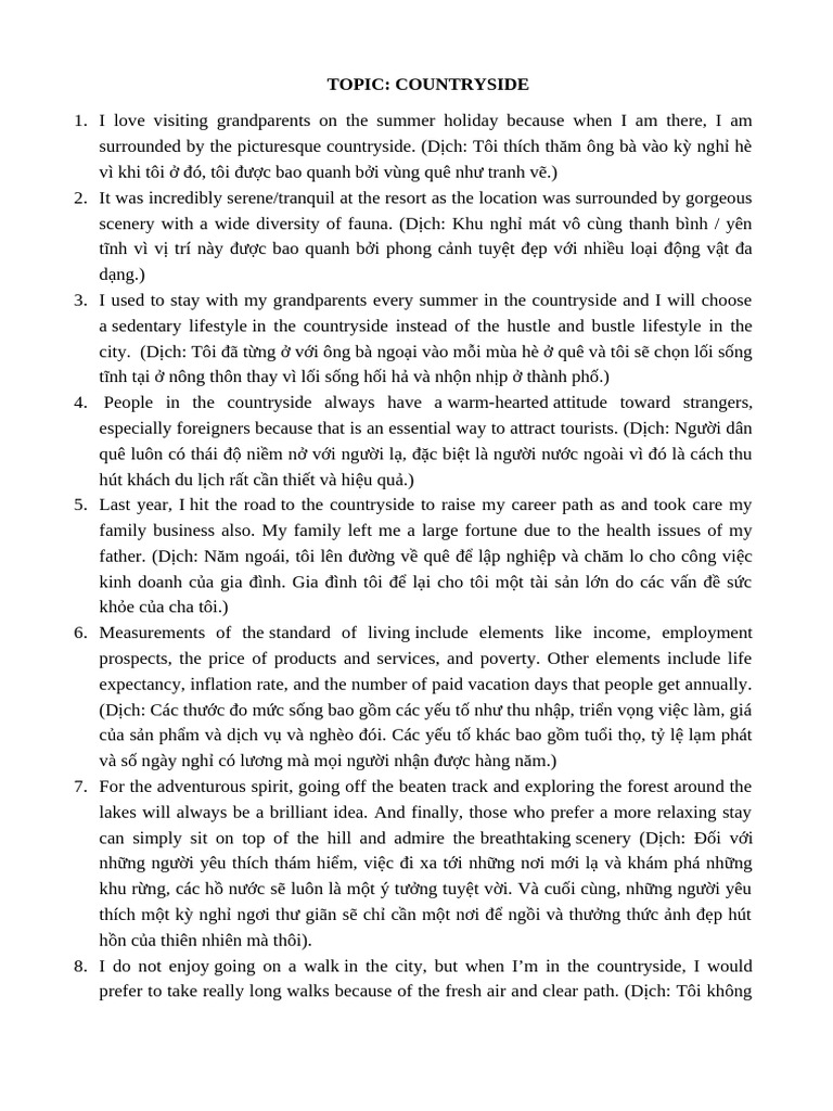 Countryside and Town | PDF