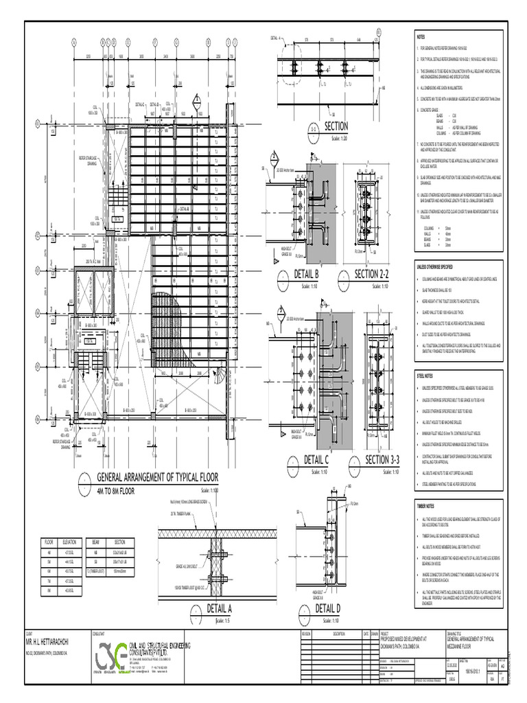 Mezzanine Floor General Arrangement | PDF | Concrete | Civil Engineering