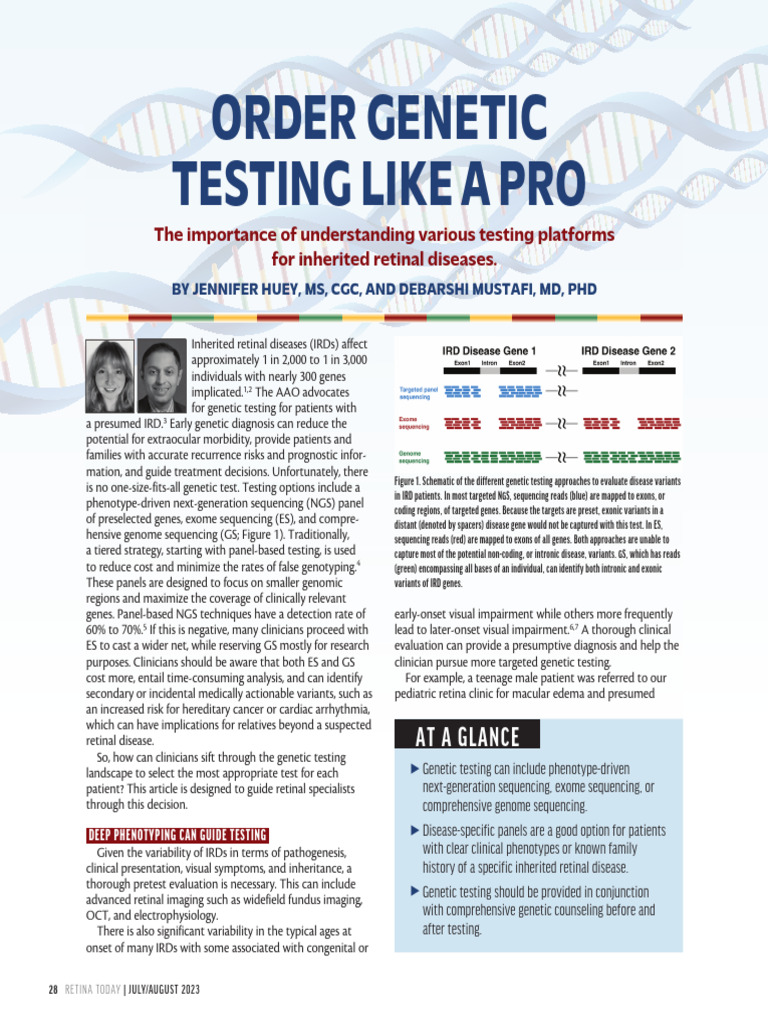 Order Retina Genetic Test As A Pro | PDF | Medical Specialties | Genetics