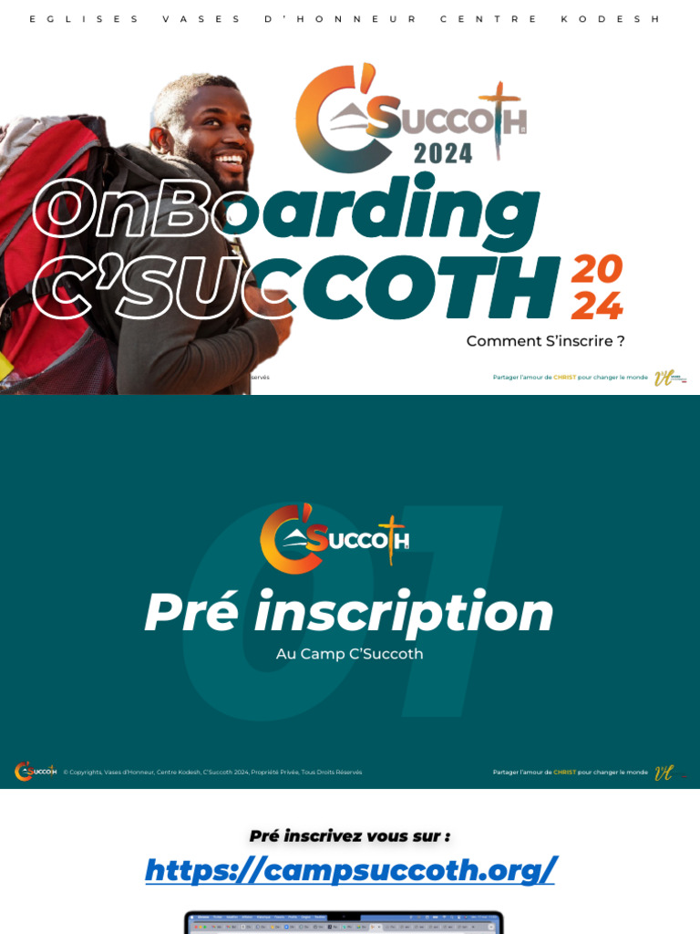 Onboarding C'Succoth 2024 | PDF