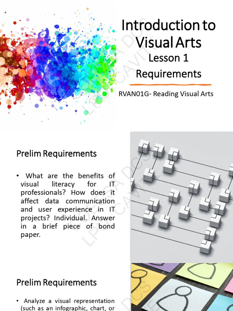 Reading Visual Art Lesson 1 Prelim Requirements | PDF
