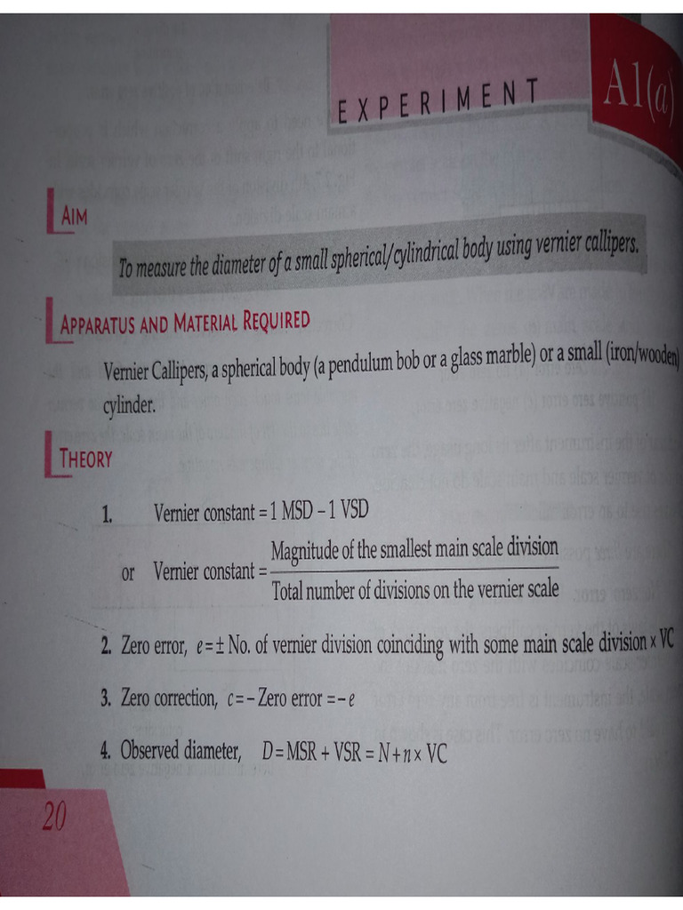 Xi - Exp 1 - Vernier Caliper | PDF