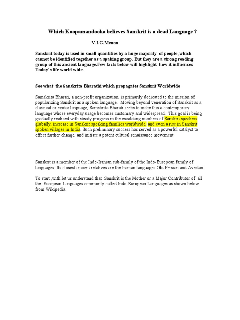 Sanskrit's Global Influence Today | PDF | Sanskrit | Languages