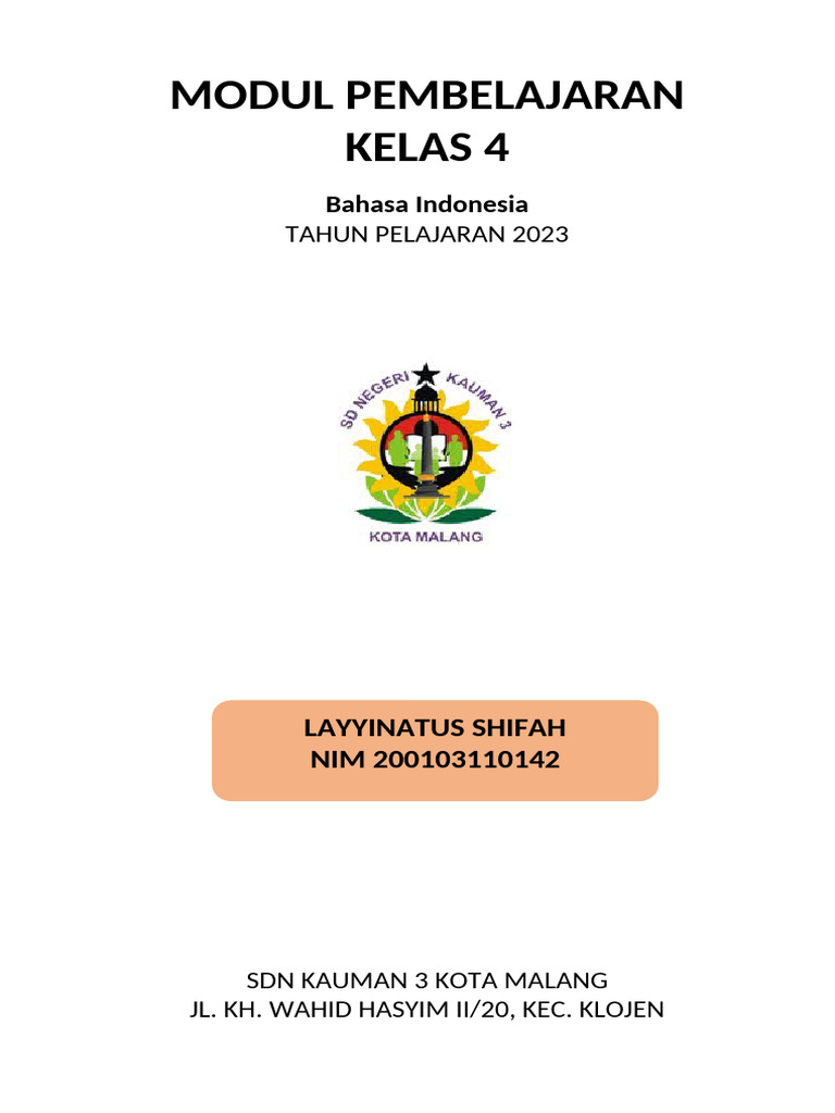Modul Ajar Bindo Kelas 4 | PDF | Karier & Perkembangan | Seni & Disiplin Bahasa