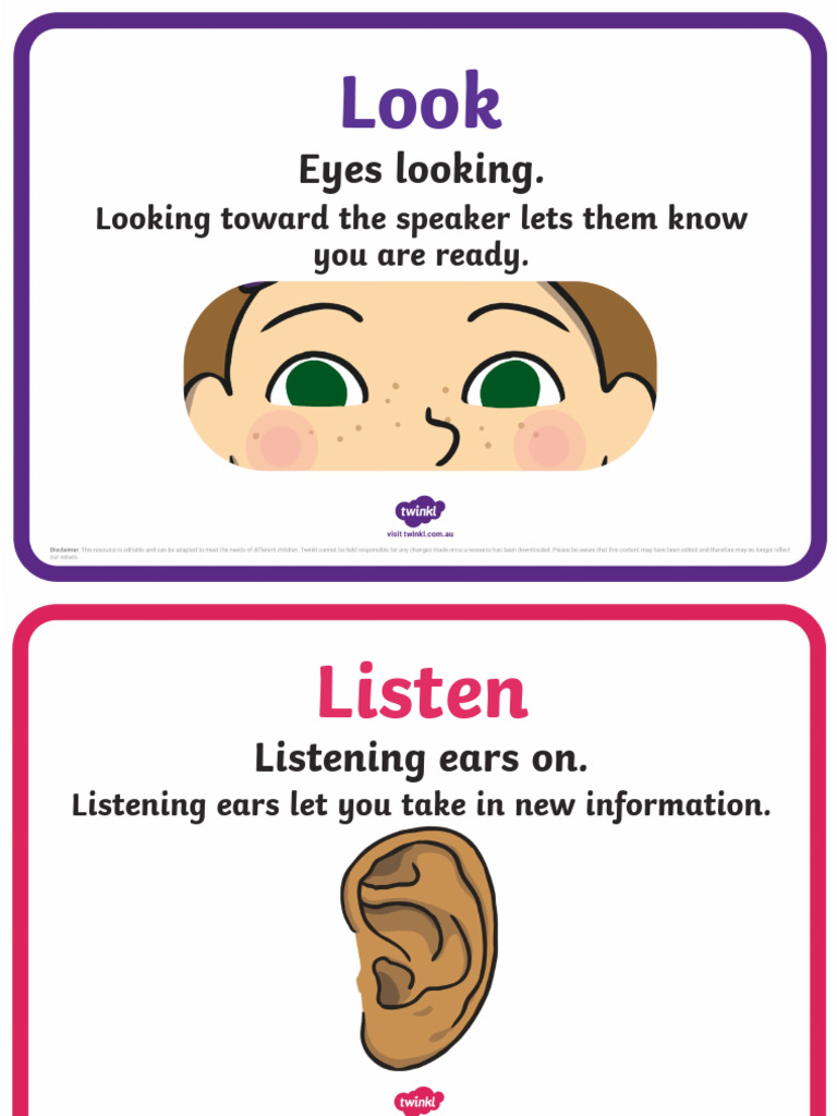 Au C 2548742g 5 Ls of Listening For Everyone - Lower Primary Display ...