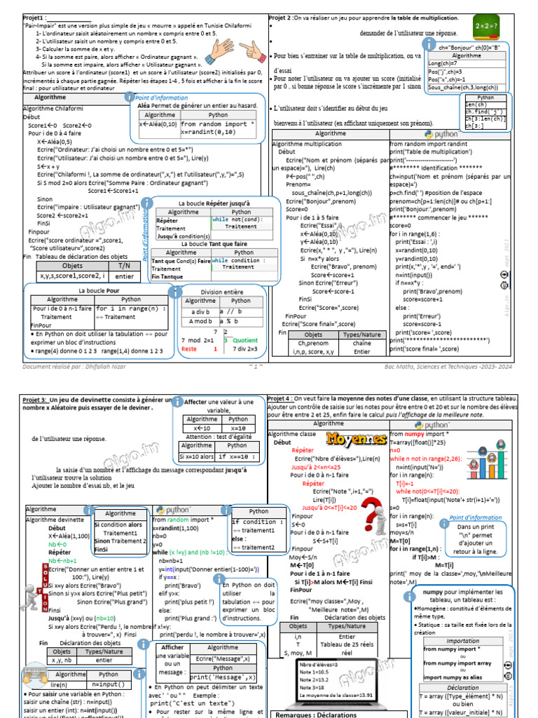 Exercices BAC SC 2023 2024 | PDF