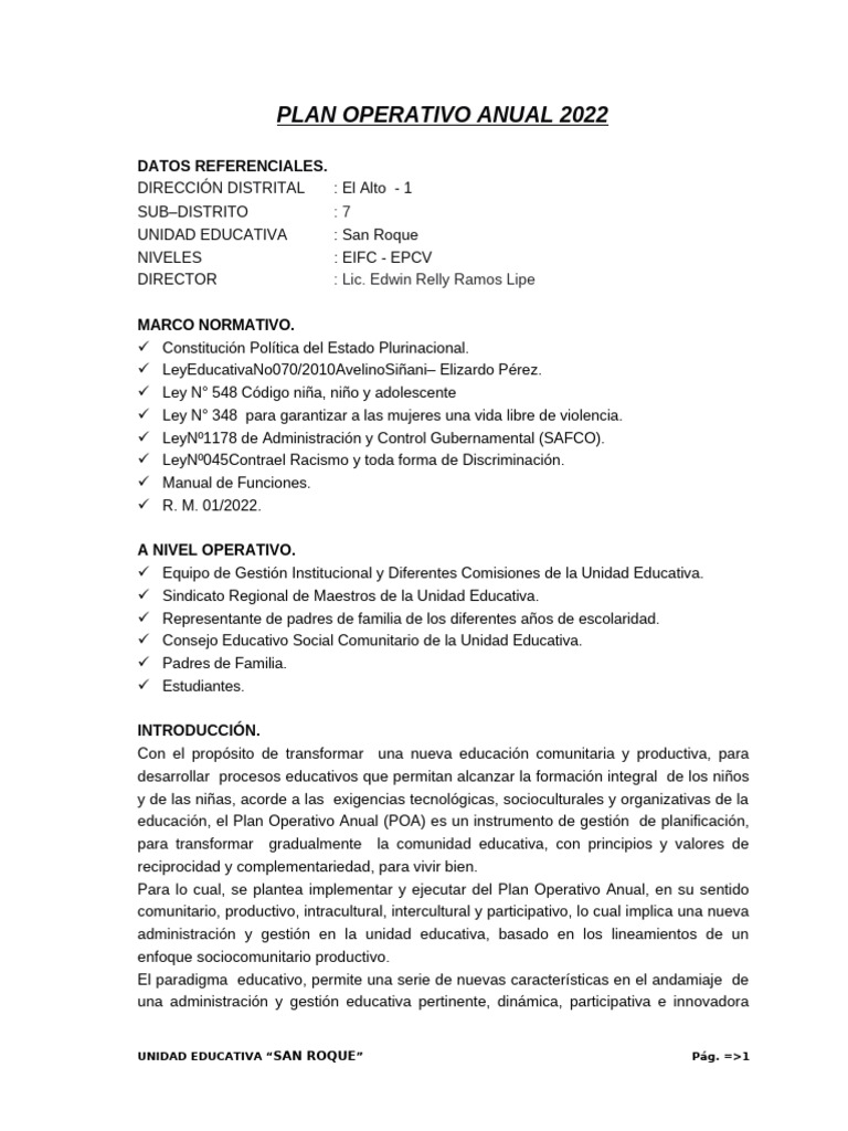 Poa San Roque 2022 | PDF