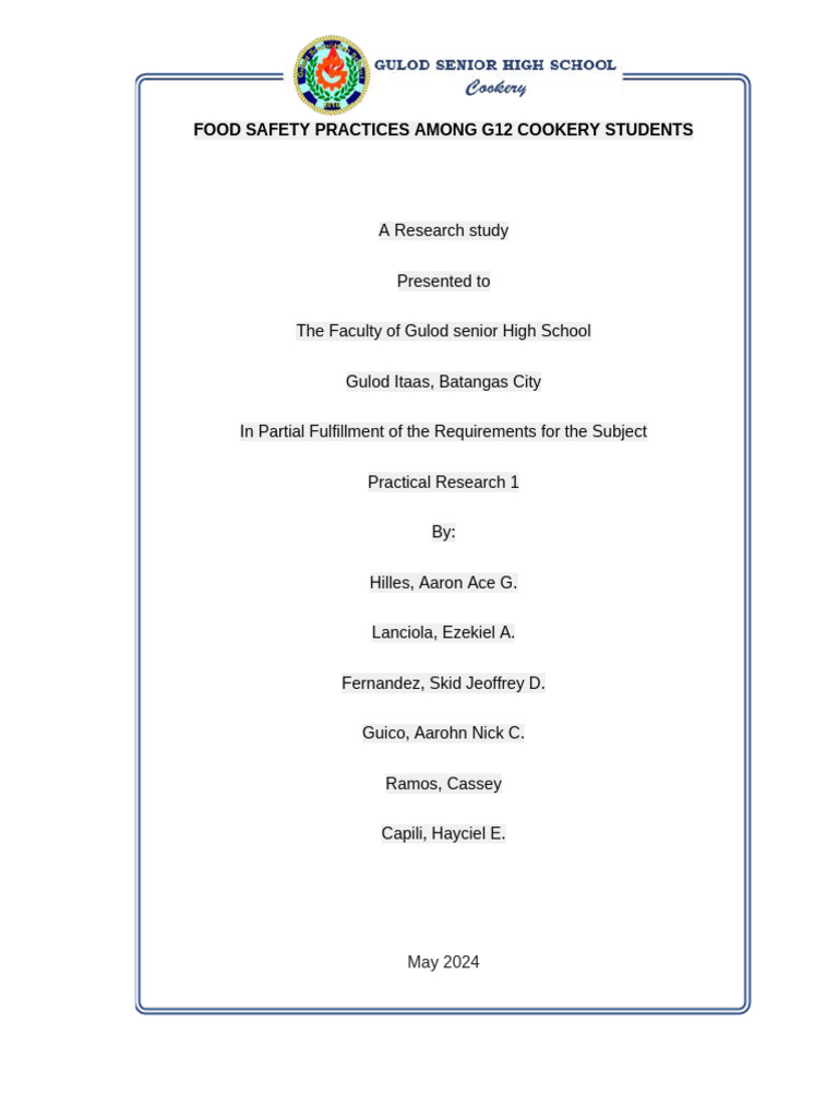 Gshs Cookery Research Body 5 1 7 2 1 2 | PDF