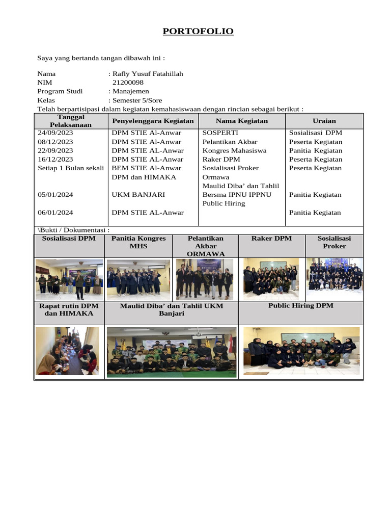 Portofolio Rafly | PDF