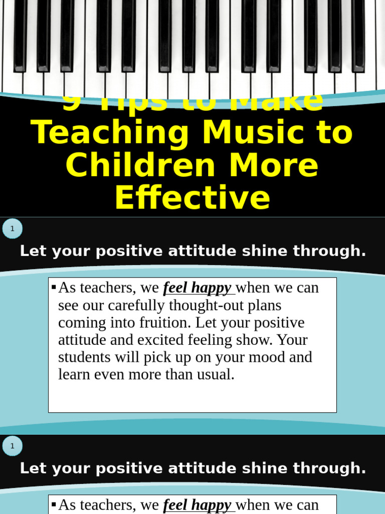 Chapter 4. 9 Tips To Make Teaching Music To Children - 081558 | PDF ...