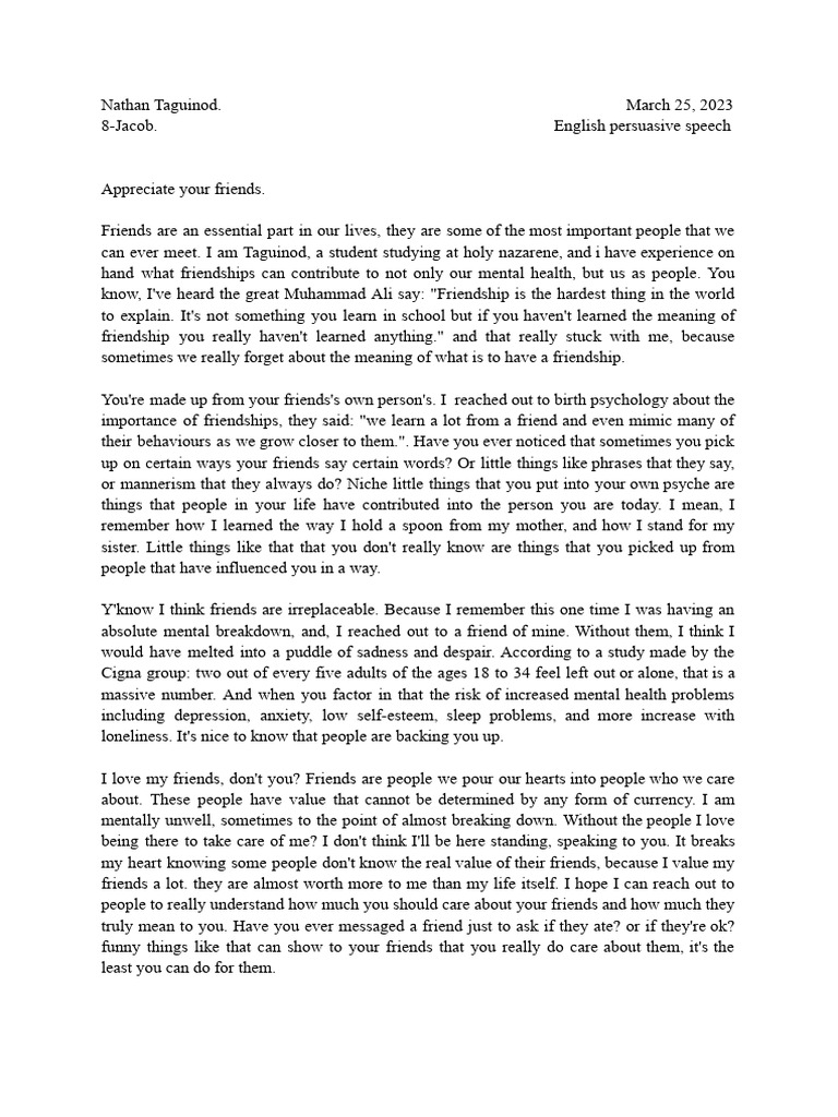 English Speech | PDF