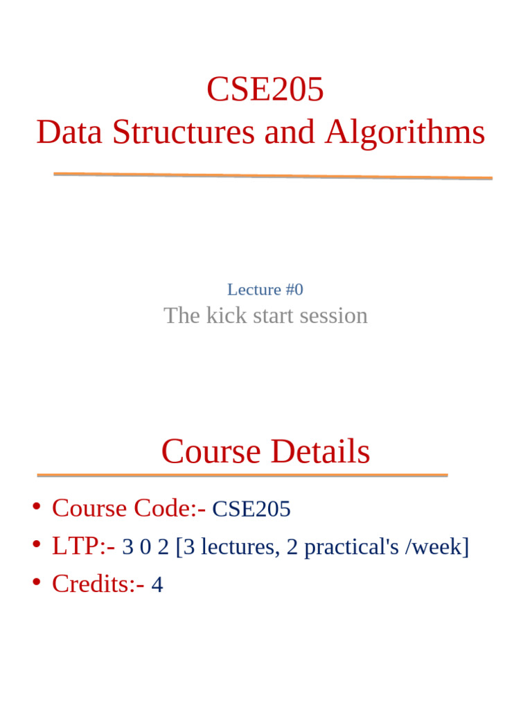 Lecture 0 CSE205 | PDF