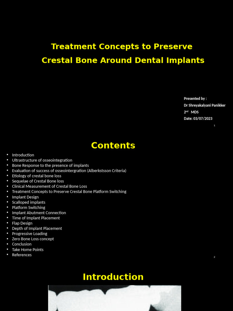 9.crestal Bone Preservation | PDF