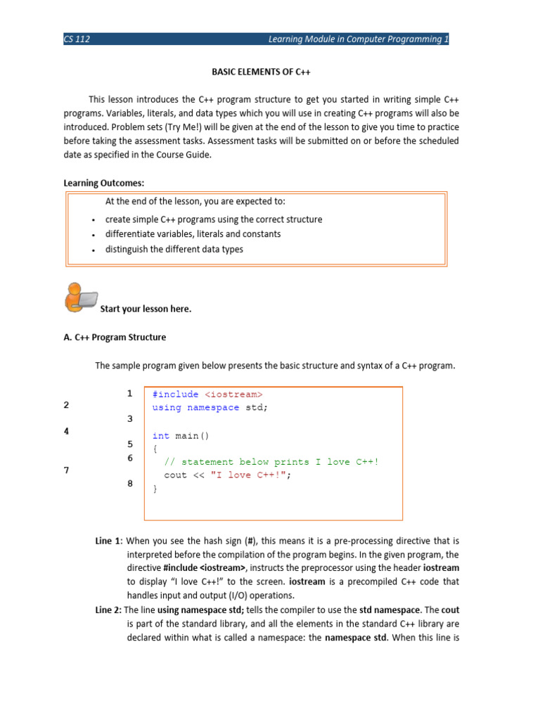 Week 4 CS112 Lesson | PDF
