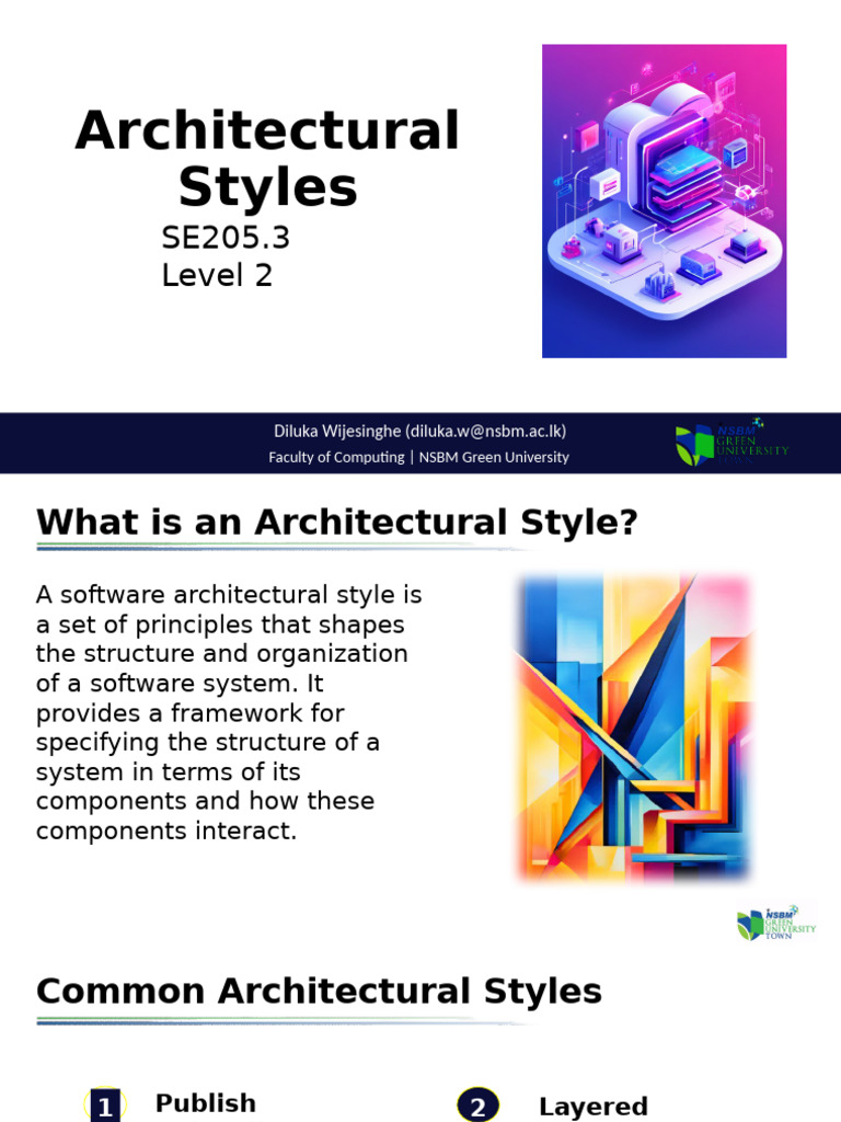 L2 - Architectural Styles | PDF | Model–View–Controller | Computers
